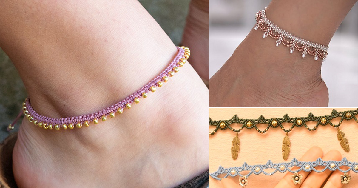 10 Easy Beaded Macrame Anklet Designs ⋆ GreatThingsFirst