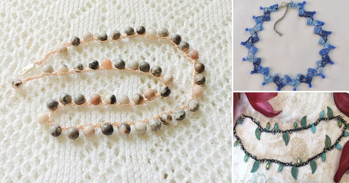 10 Beautiful Crochet Necklaces With Beads ⋆ GreatThingsFirst