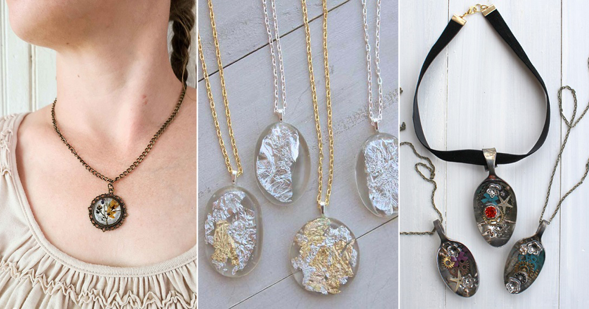 10 Resin Pendant Necklaces You Can Make or Gift ⋆ GreatThingsFirst