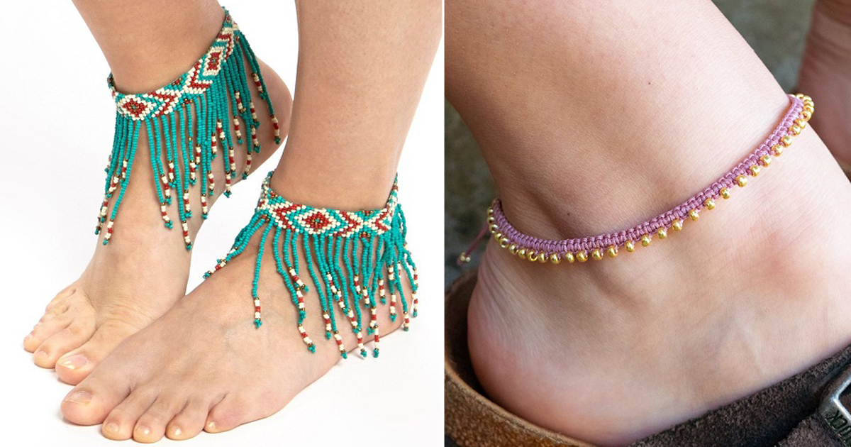 6 Macrame Diamond Pattern Anklet Tutorials ⋆ GreatThingsFirst