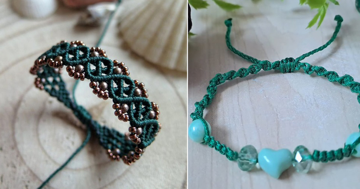 8 Stylish Macrame Spiral Knot Anklets With Gemstones ⋆ GreatThingsFirst