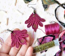6 Free DIY Micro Macrame Leaf Earrings Patterns ⋆ GreatThingsFirst