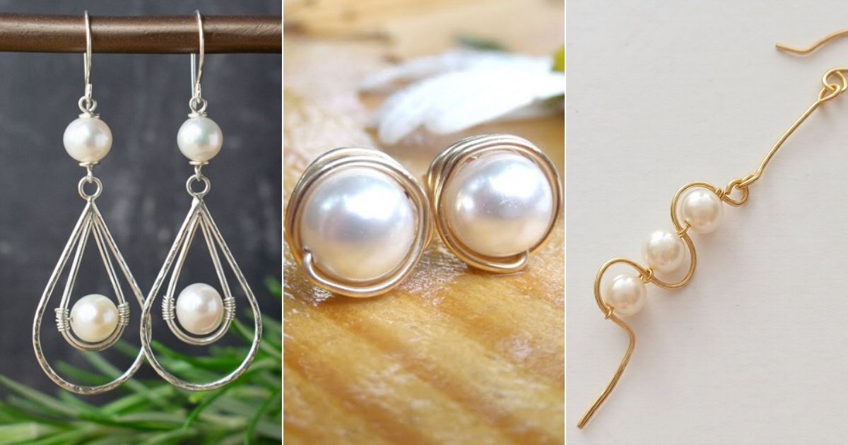 10 DIY Wire-Wrapped Pearl Earrings Using Basic Tools ⋆ GreatThingsFirst