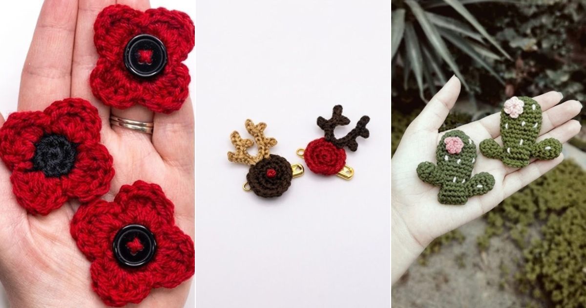 10 Cute DIY Crochet Brooch Free Patterns ⋆ GreatThingsFirst