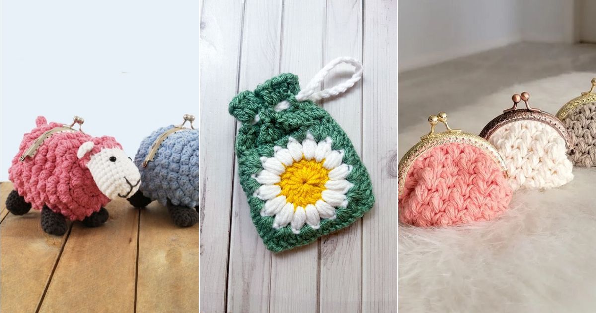 12 Easy DIY Crochet Coin Purse Free Patterns ⋆ GreatThingsFirst