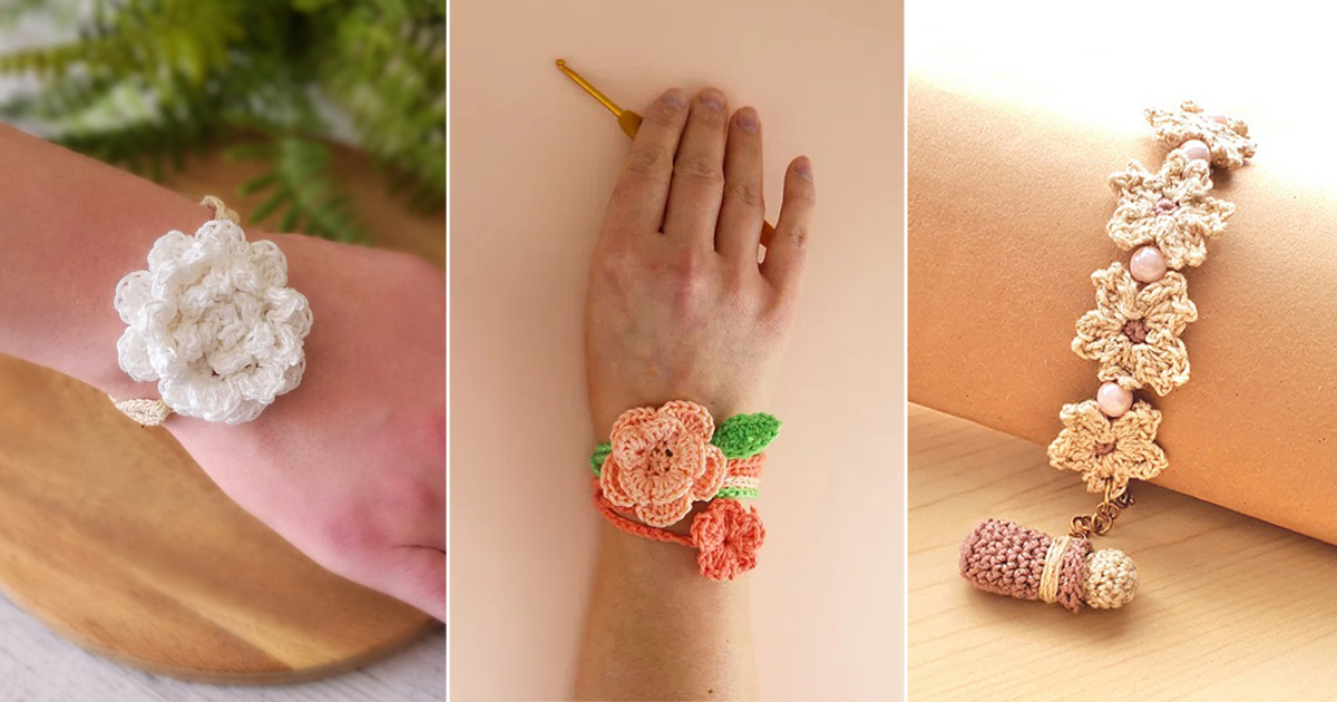 10 Must-Make Crochet Flower Bracelet for Spring Ideas ⋆ GreatThingsFirst
