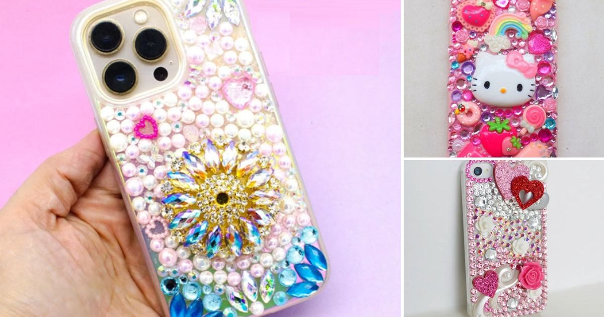 9 DIY Bedazzled Phone Case DIY Craft Ideas ⋆ GreatThingsFirst